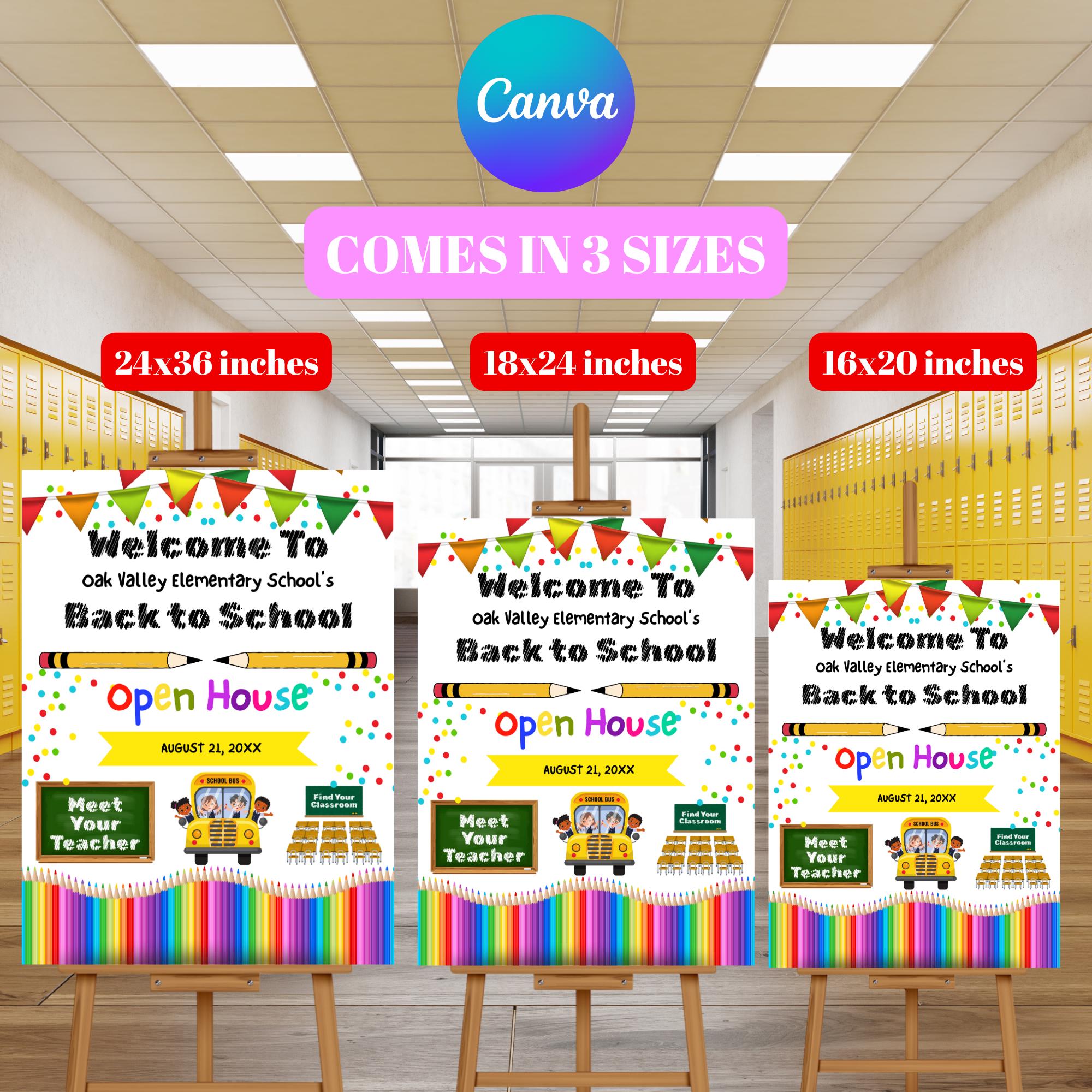 Editable Back to School Open House Welcome Sign Template, Printable ...