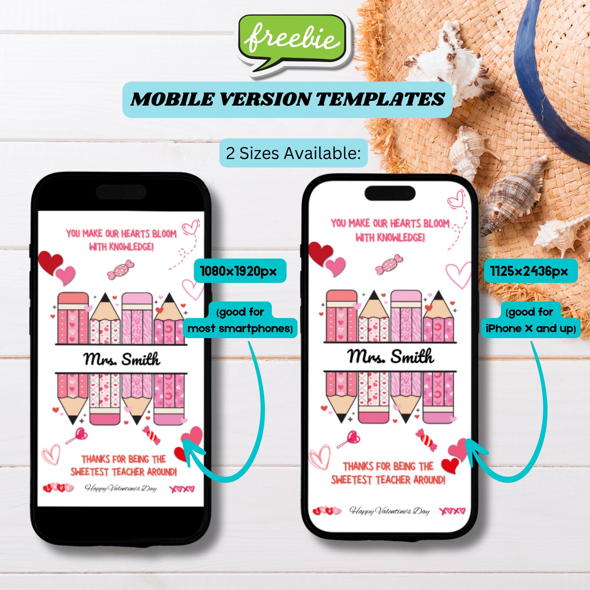 Editable Valentine's Day 5x7 Card for Teachers Template, Custom Teacher ...