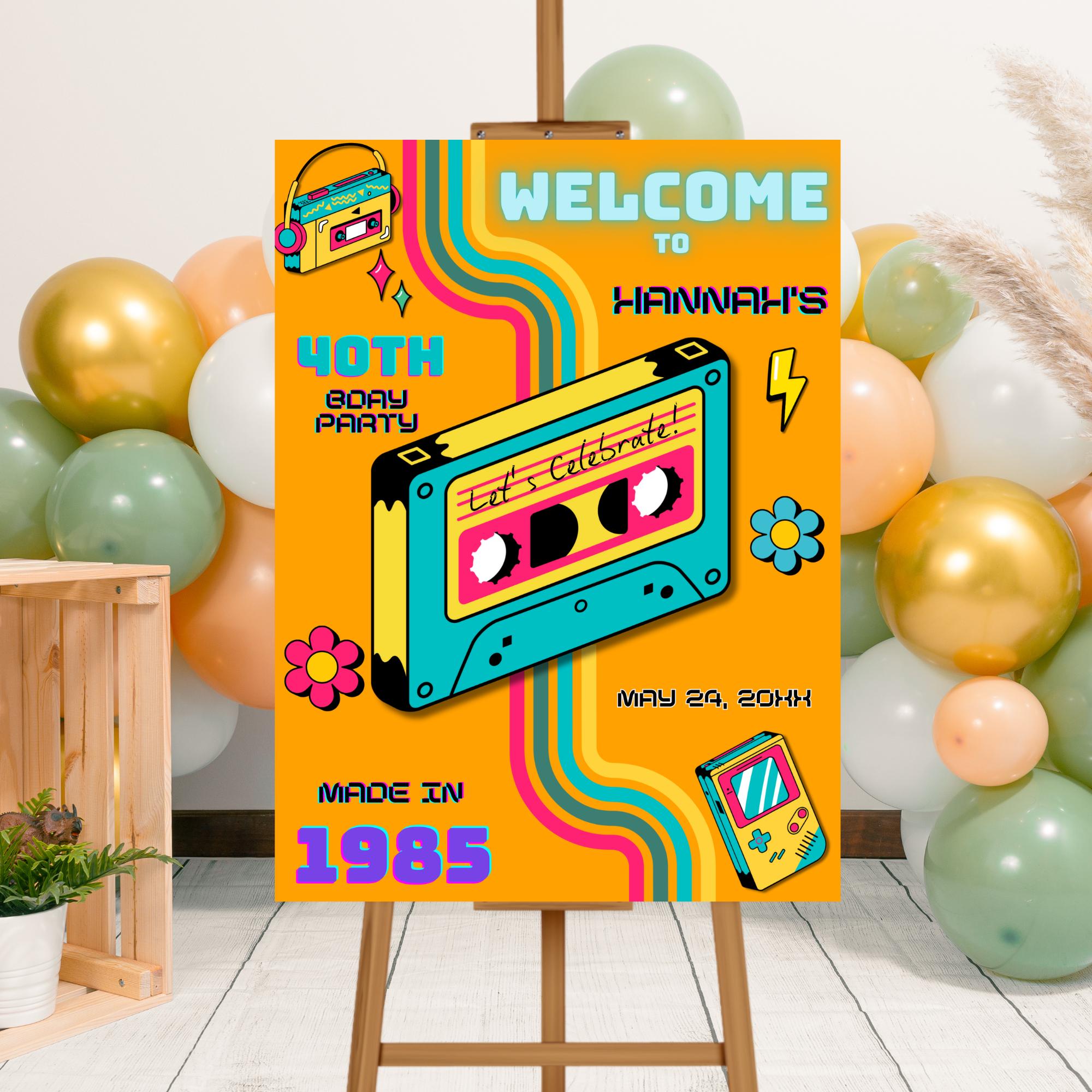 Editable Made in 1985 40th Birthday Party Welcome Sign Template ...