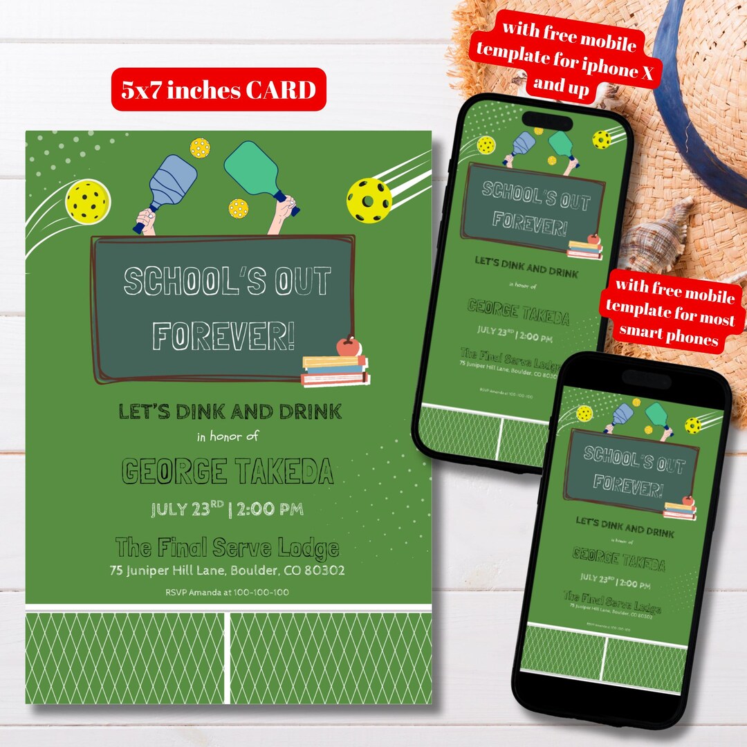 Editable Teacher Retirement Party Invitation Template, Printable School ...