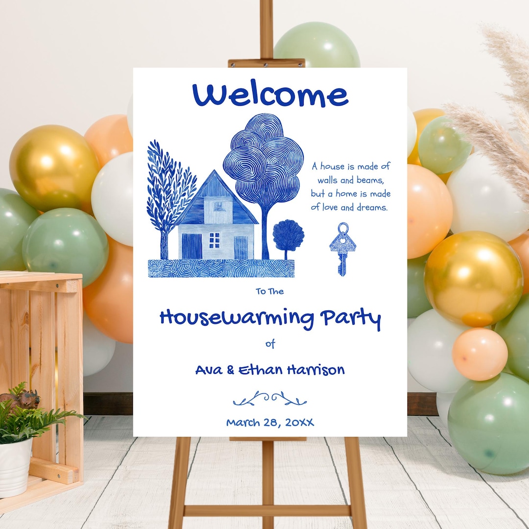 Editable Housewarming Party Sign, Printable Housewarming Party Welcome ...