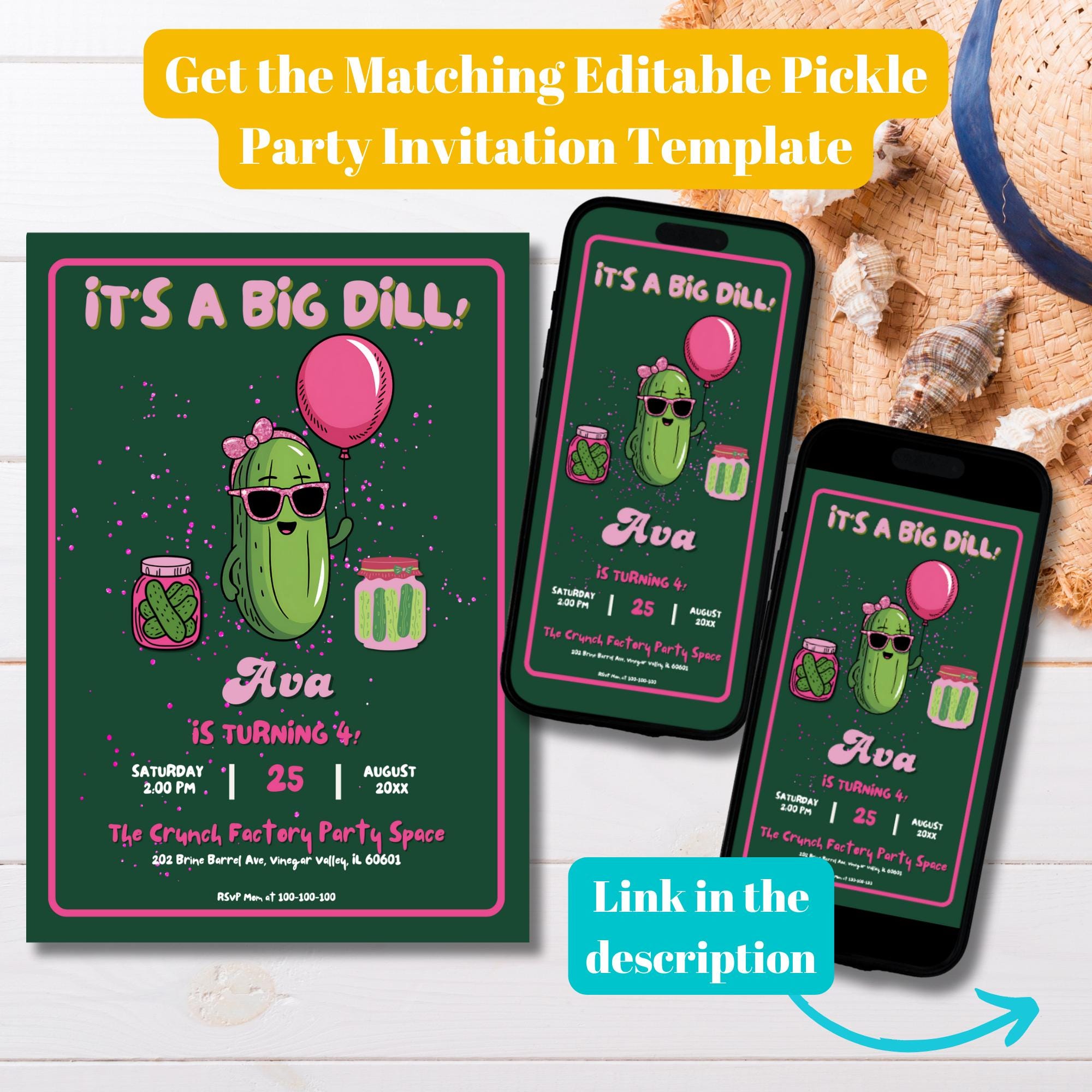 Editable Pickle Birthday Welcome Sign, Printable Pickle Birthday Party ...