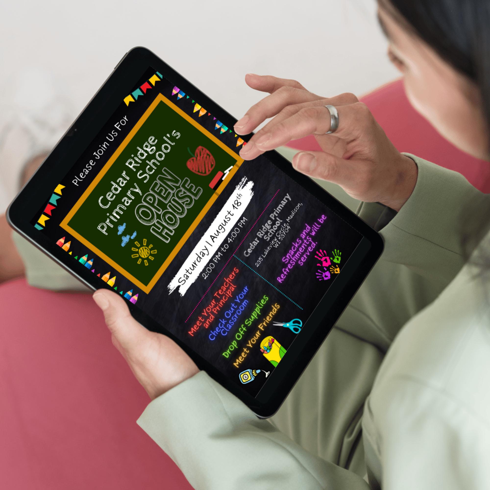 Editable Chalkboard Back to School Open House Invitation Template ...