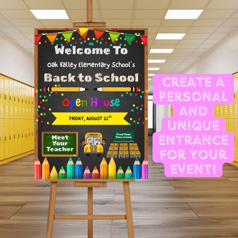 Editable Back to School Open House Welcome Sign Template, Printable ...