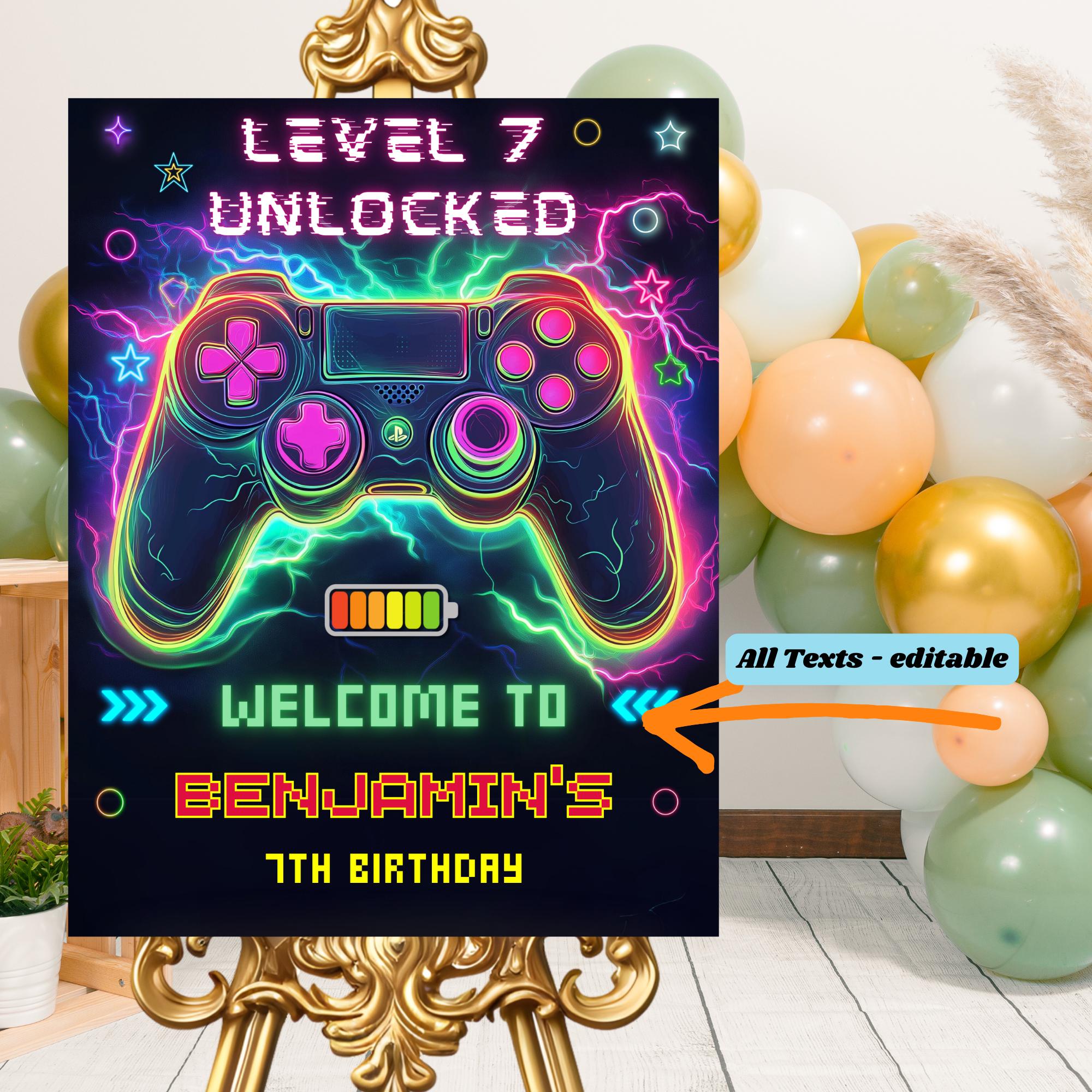 Editable Video Game Birthday Party Welcome Sign Template, Printable ...