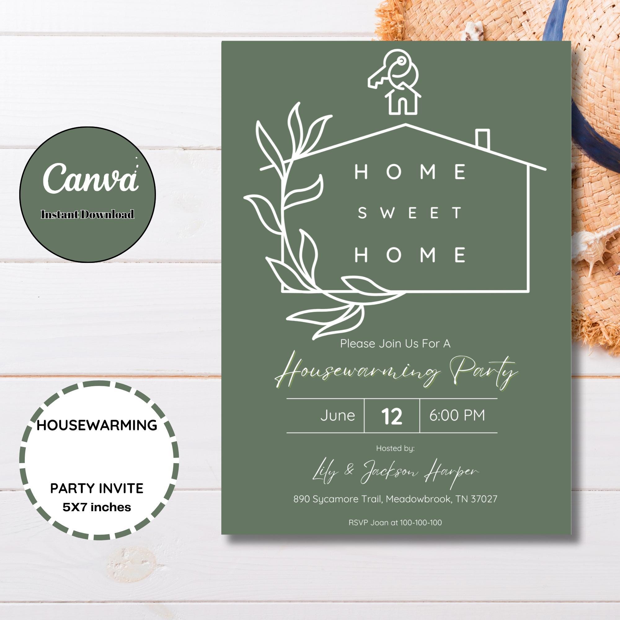 Editable House Warming Invitation, Minimalist House Warming Invite, New ...