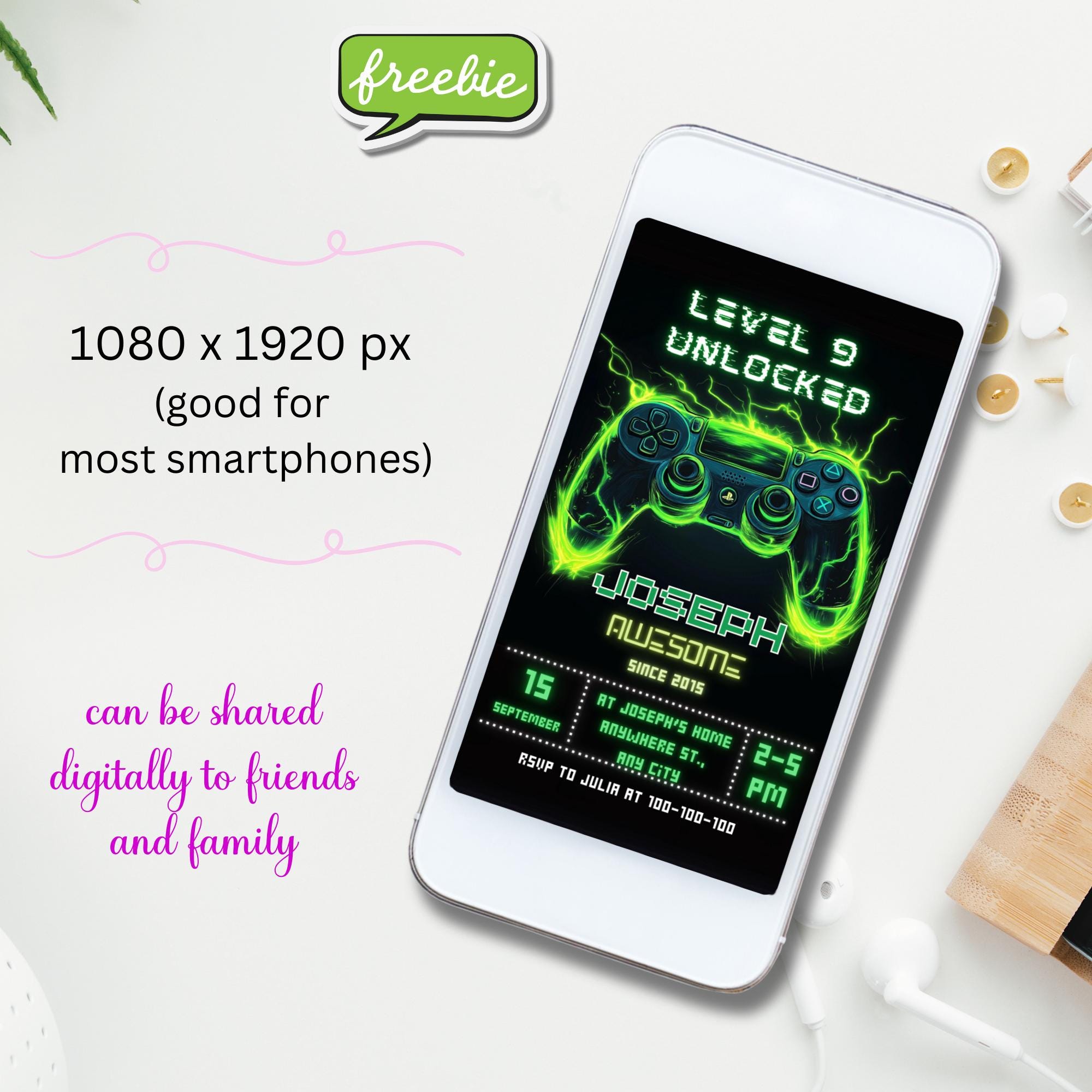 Editable Video Game Party Invitation, Level Unlocked Birthday Invite ...