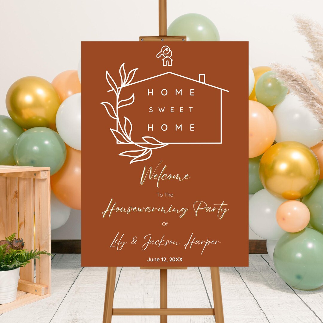 Editable Housewarming Party Welcome Sign Template, Printable Minimalist ...