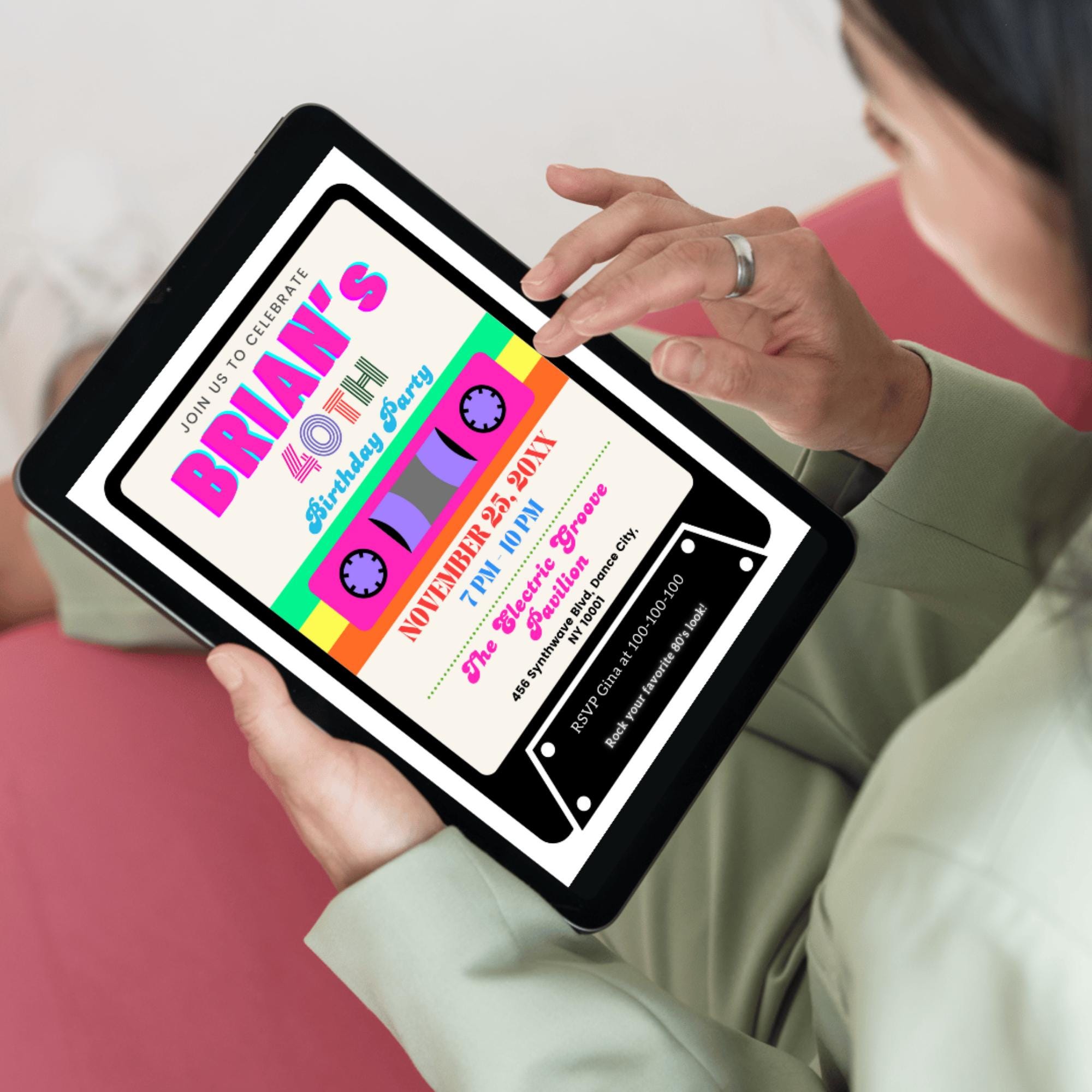 Editable Mixed Tapes 80's Birthday Party Invitation Template, Printable ...