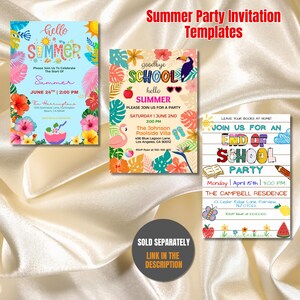 Editable Summer Party Welcome Sign Template, Printable Summer Poster ...