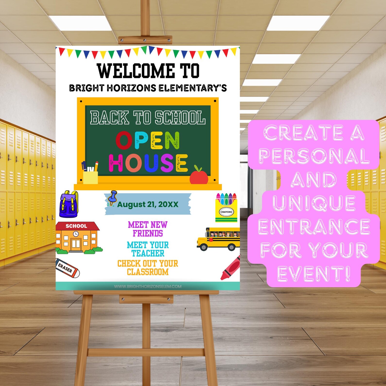 Editable Back to School Open House Welcome Sign Template, Printable ...