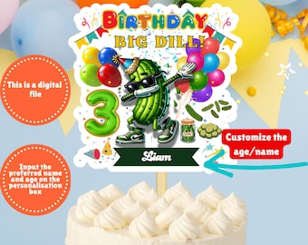 Custom Pickle Cake Topper, Pickle Party Decorations, Pickles Birthday ...