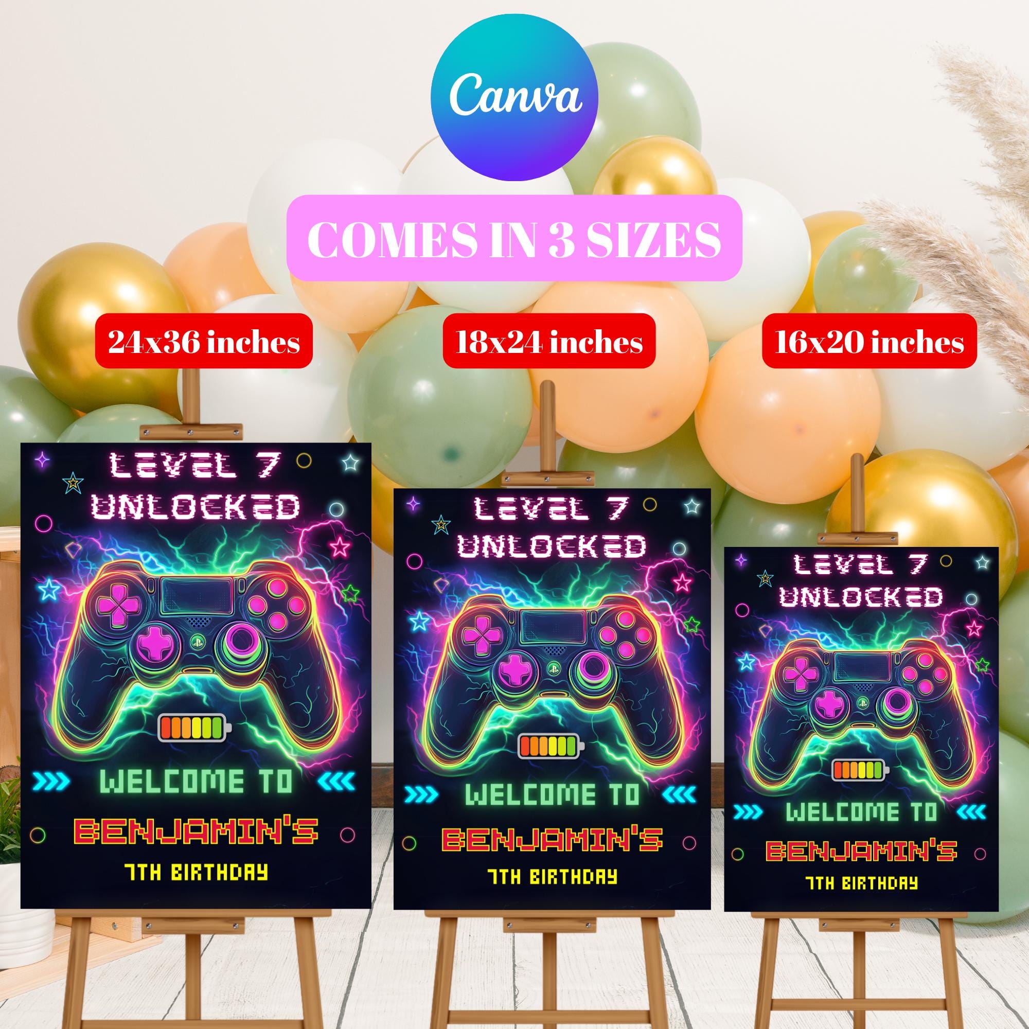 Editable Video Game Birthday Party Welcome Sign Template, Printable ...