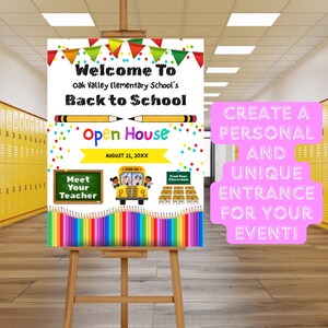 Editable Back to School Open House Welcome Sign Template, Printable ...