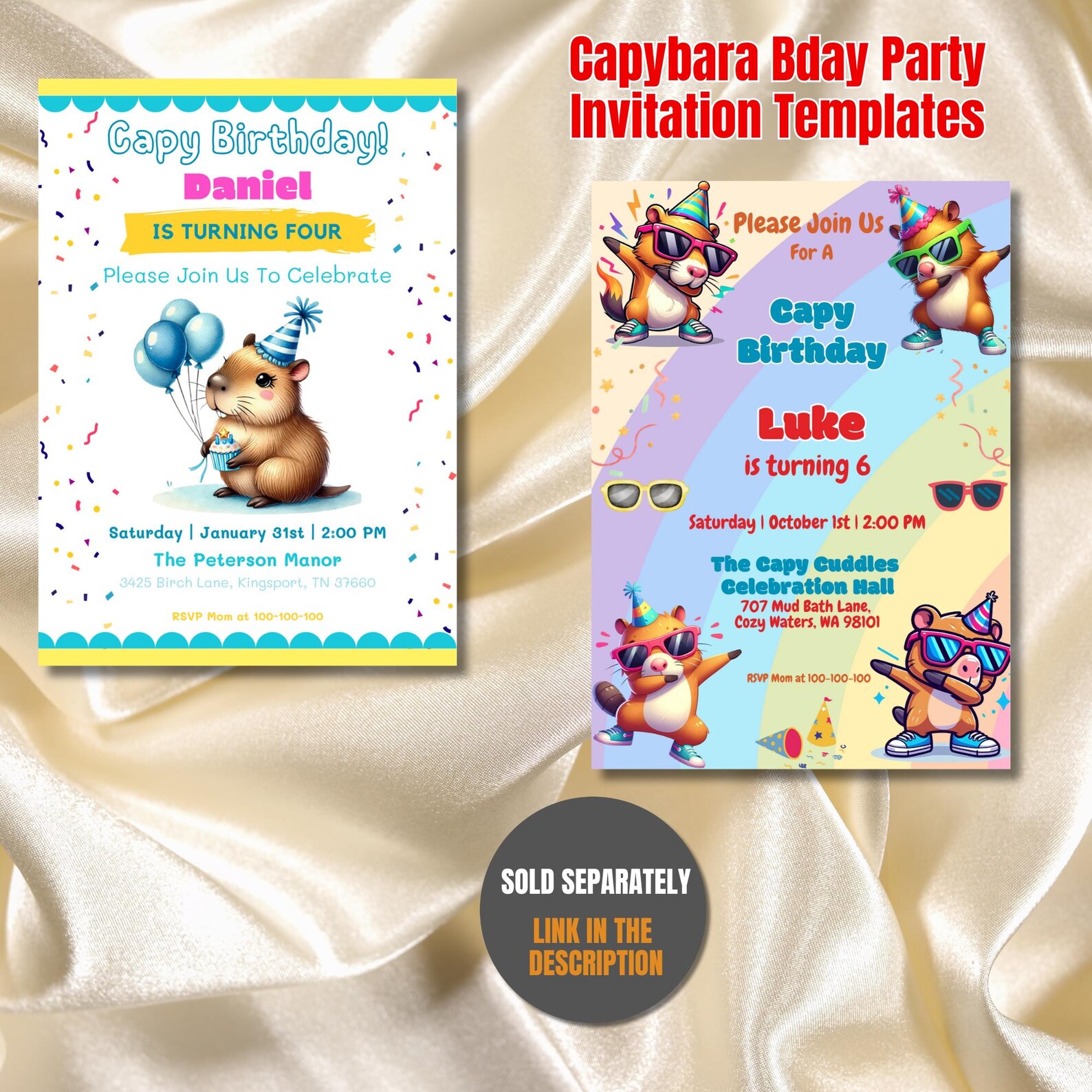 Editable Capy Birthday Capybara Party Welcome Sign Template, Printable ...