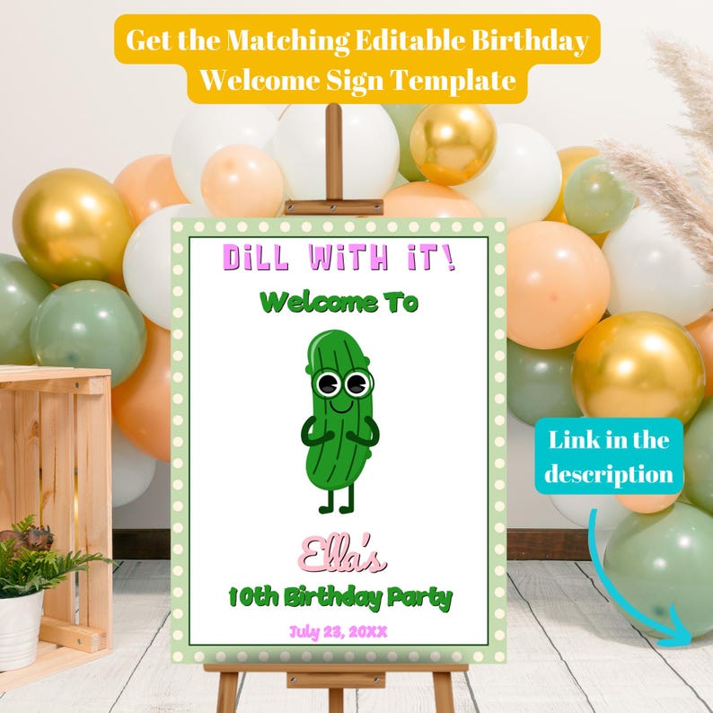 Personalized Pickle Birthday Cake Topper, Custom Dill With It Pickle ...