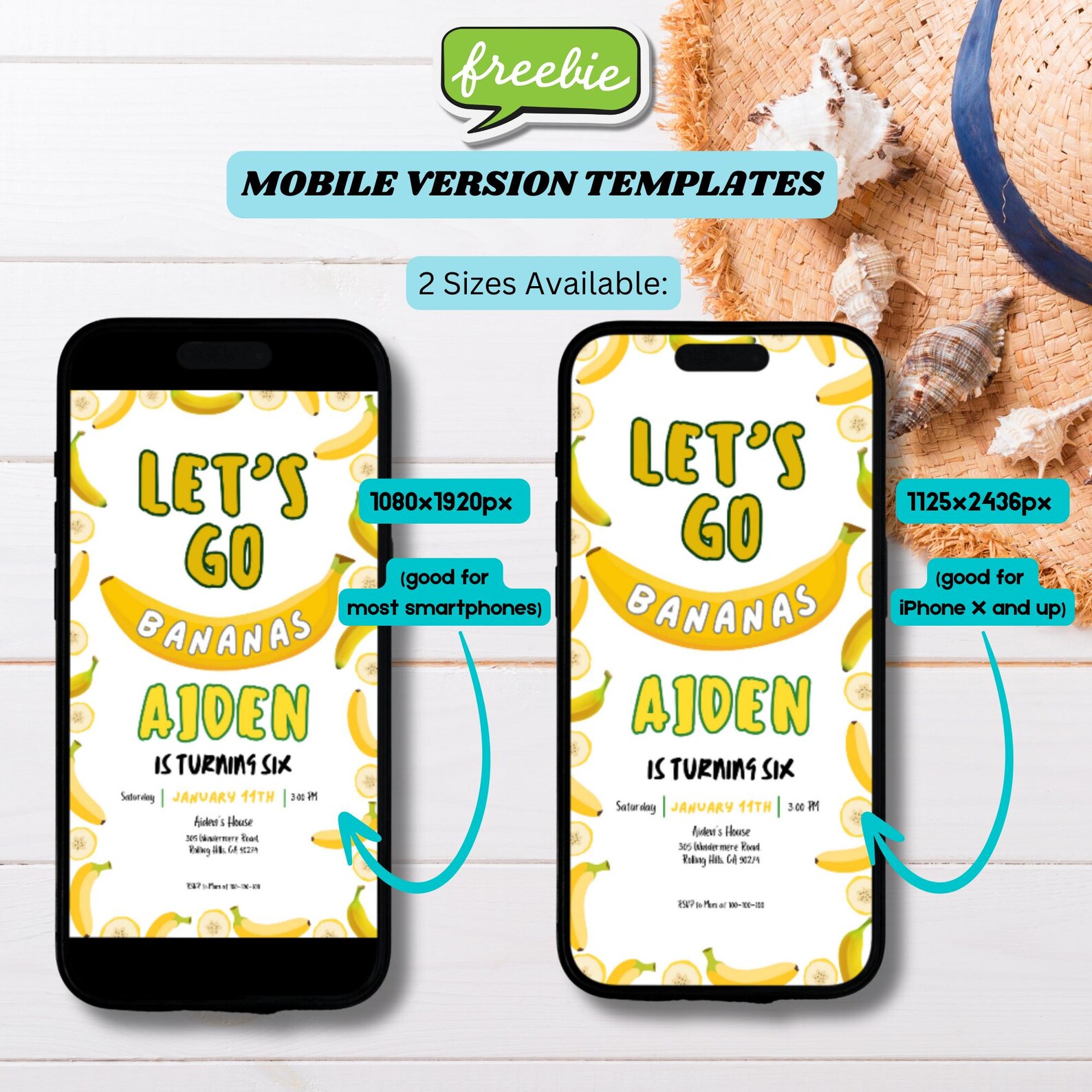 Editable Let's Go Bananas Birthday Invitation Template, Printable ...