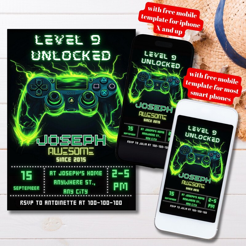 Nintendo Invitation - Etsy