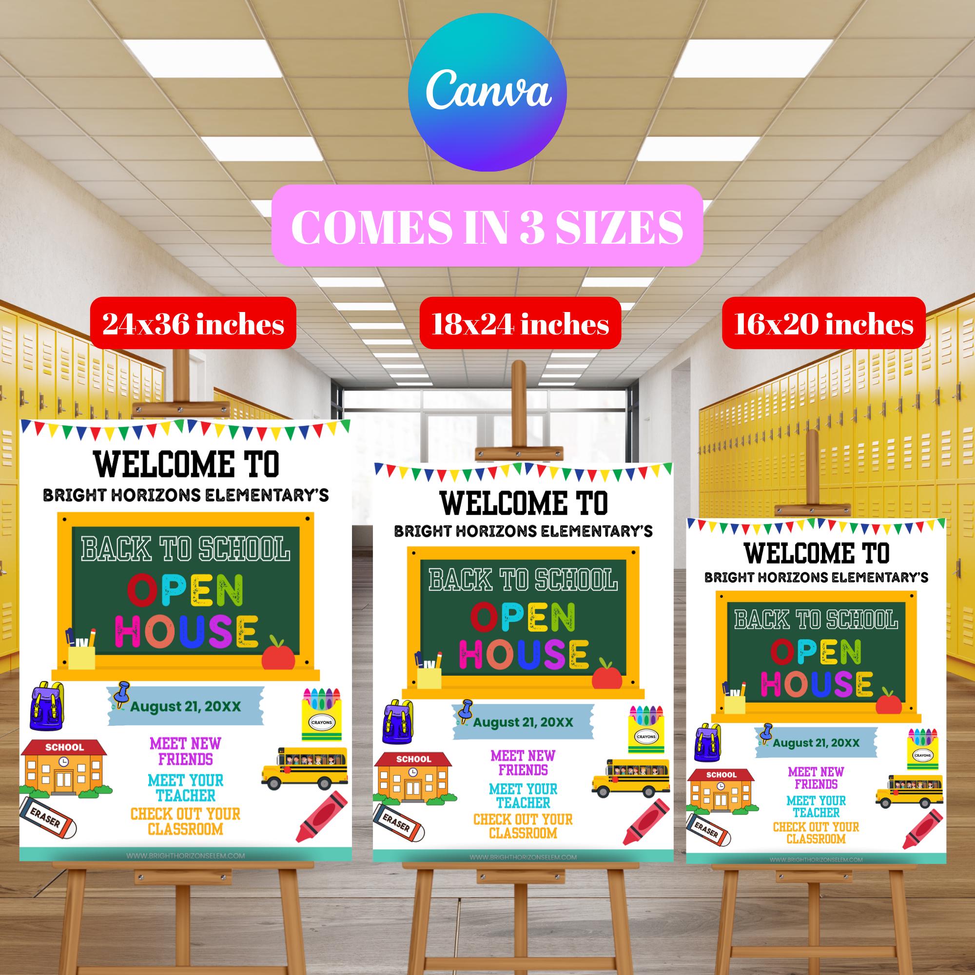 Editable Back to School Open House Welcome Sign Template, Printable ...