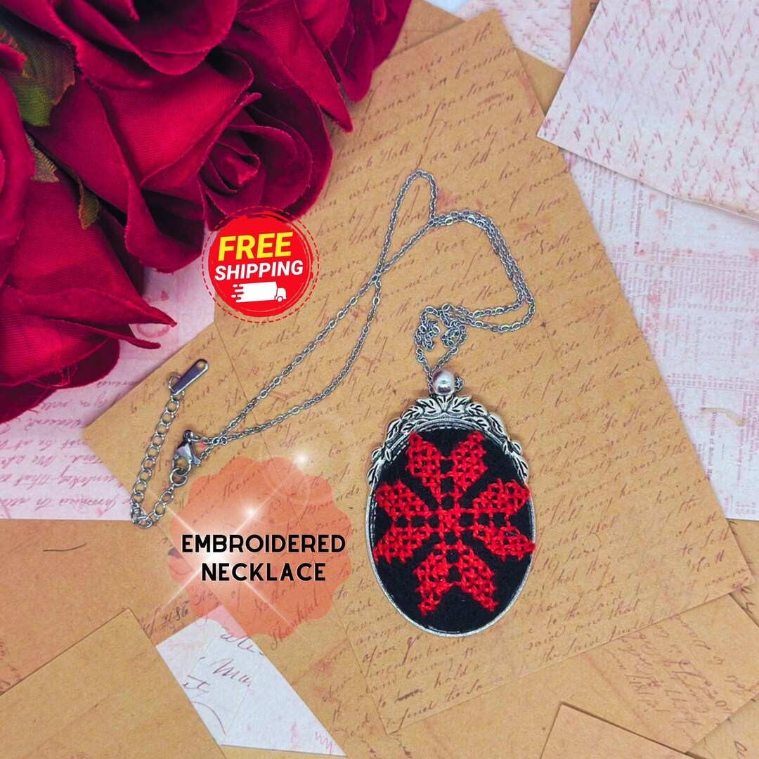 Embroidered Necklace Palestine Embroidered Necklace for Women Palestine ...