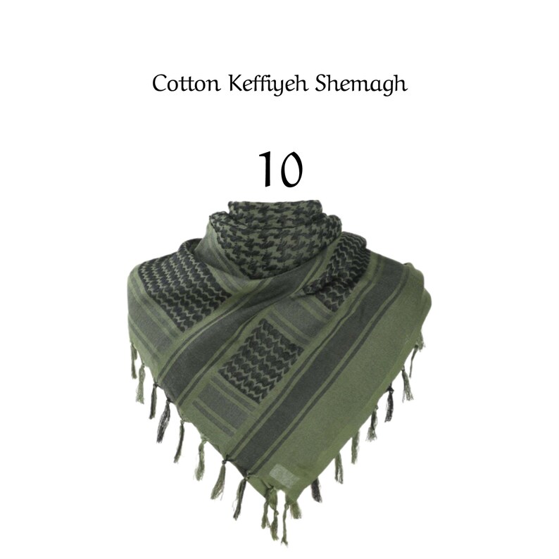 Arab Keffiyeh Scarf Style Multi Colors Black, White, Brown, Green ...