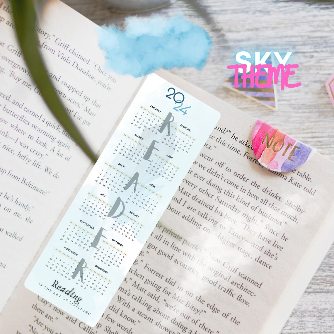 2024 Calendar Bookmarks Set of 5 Different Themes, Digital Download ...