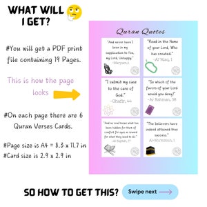 100 Quran Verses Cards, Encouragement Quran Cards Prayer Cards Digital ...