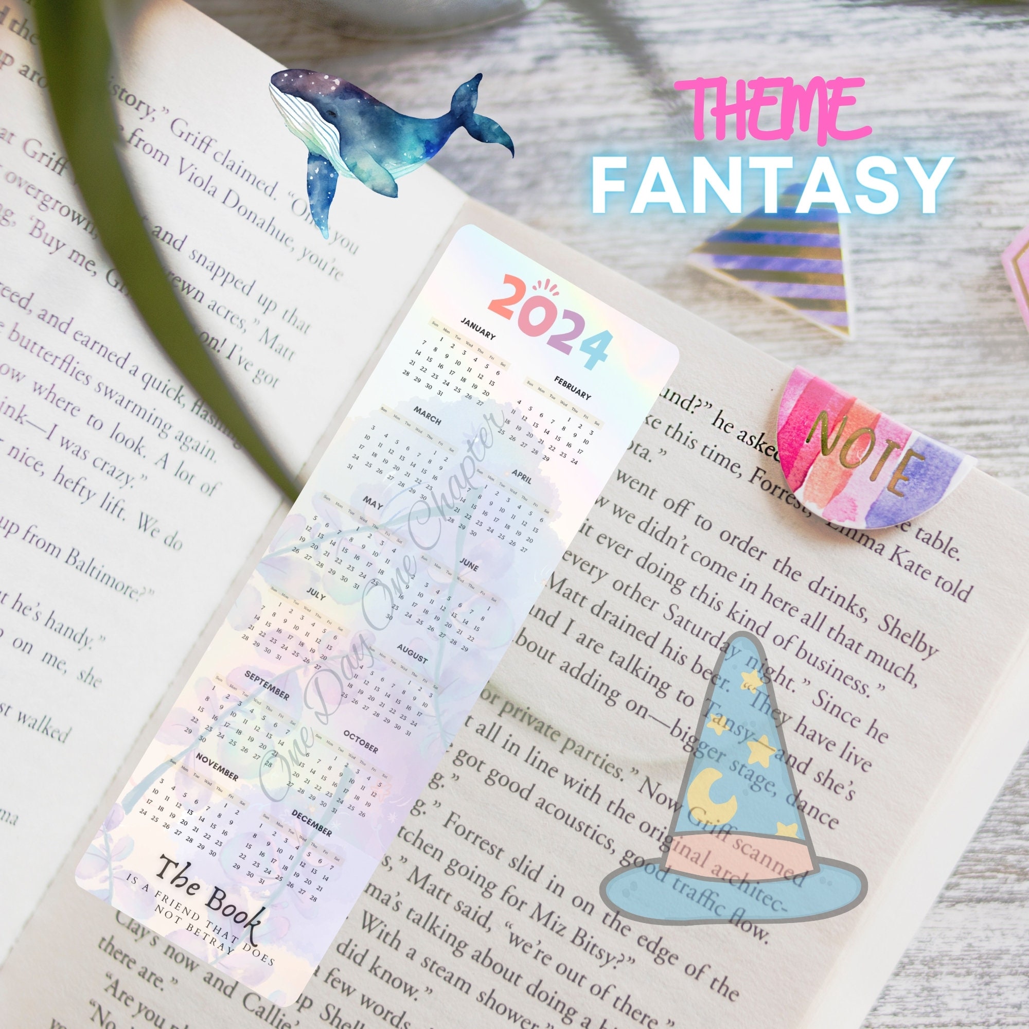 2024 Calendar Bookmarks Set of 5 Different Themes, Digital Download ...