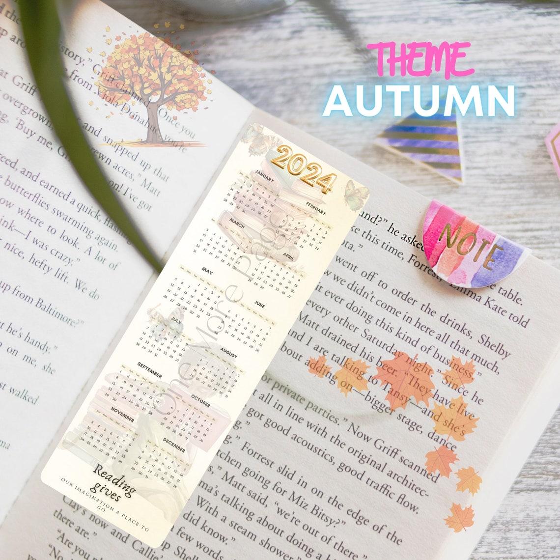 2024 Calendar Bookmarks Set of 5 Different Themes, Digital Download ...