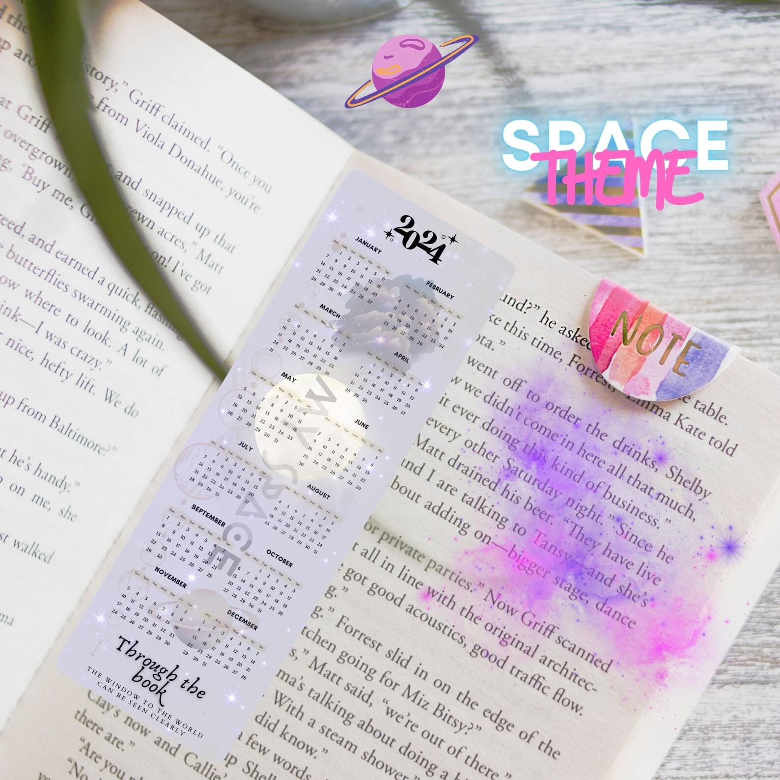 2024 Calendar Bookmarks Set of 5 Different Themes, Digital Download ...