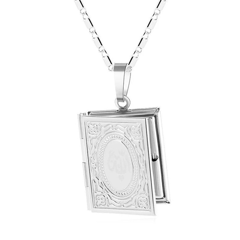 Quran Pendant Islam Allah God Muslim Necklace Book Photo Locket ...
