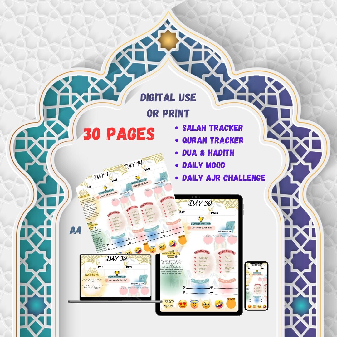 Ramadan Tracker Ramadan Planner Quran Islamic Prints Islamic Gifts ...
