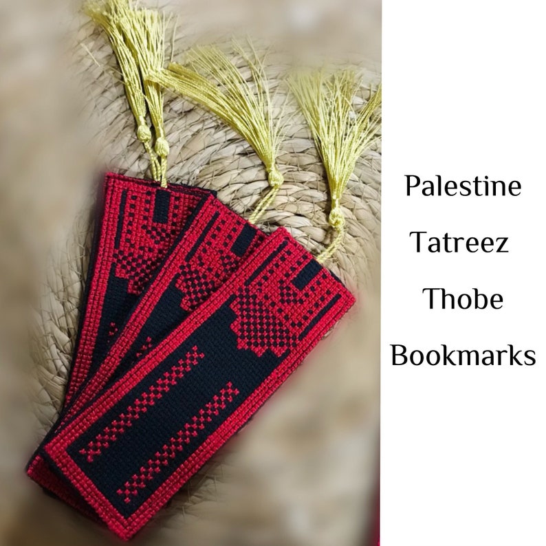 Tatreez Bookmarks Palestine Embroidered Bookmark Palestine Thobe ...