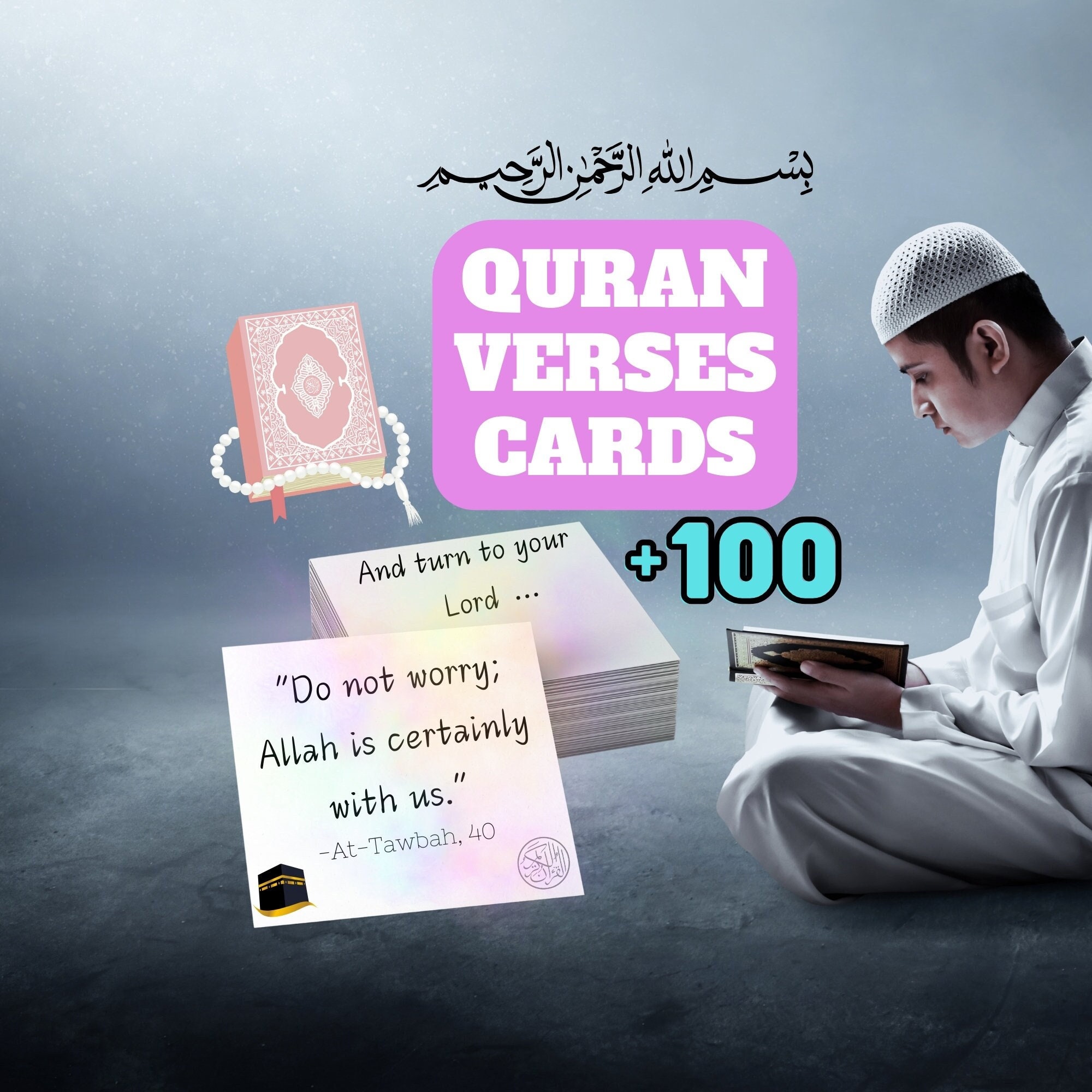 100 Quran Verses Cards, Encouragement Quran Cards Prayer Cards Digital ...