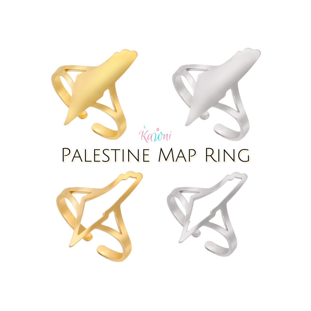 Palestine Map Ring Palestine Map Jewelry Unisex Palestine Ring Silver ...