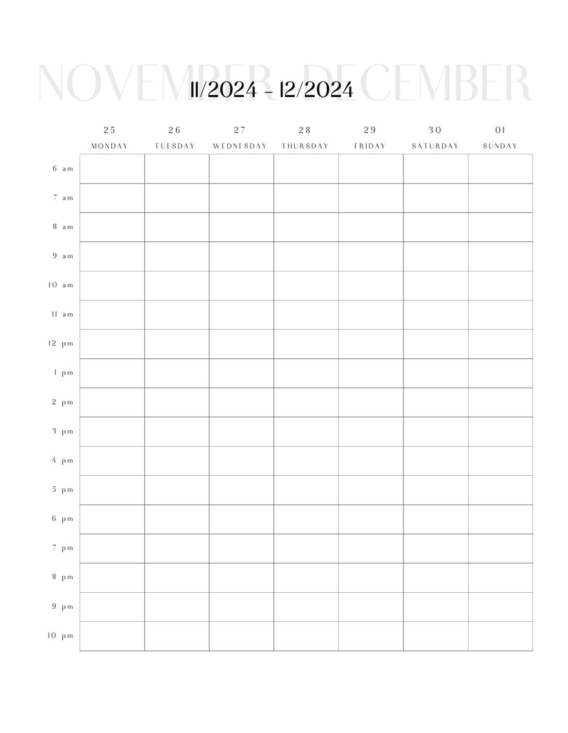Weekly Planner 2024 January to December Printable A4 A5 - Etsy