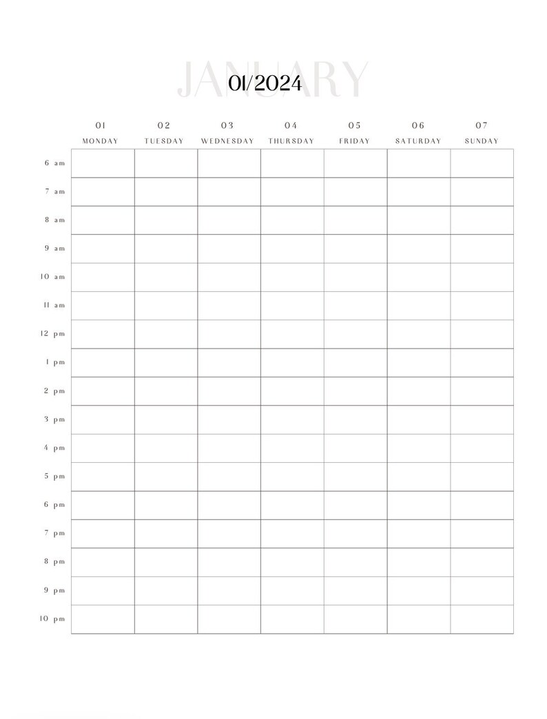 Weekly Planner 2024 January to December Printable A4 A5 - Etsy