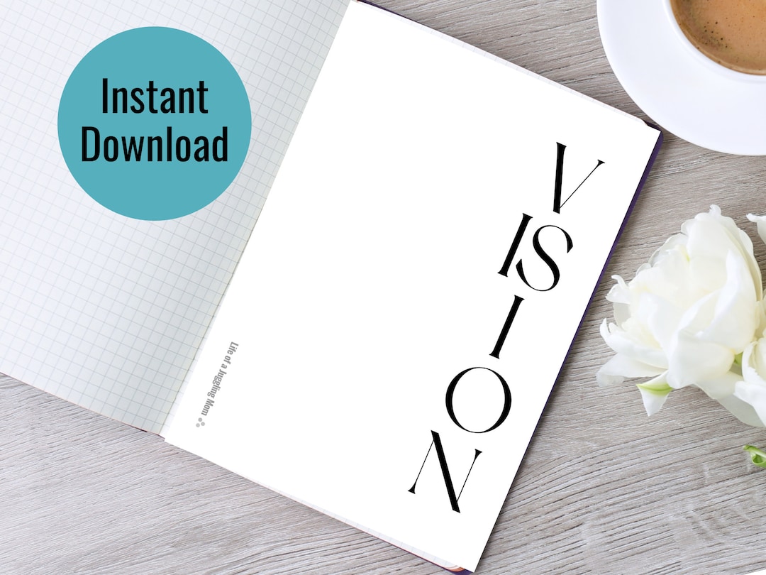 Vision Printable Planner Dashboard Inspirational Sign A5, A6, Passport ...