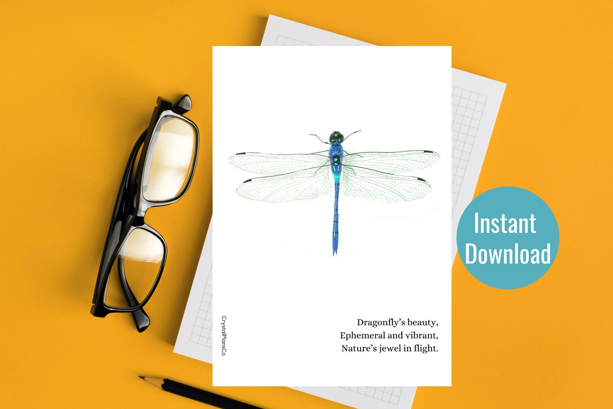 Dragonfly Printable Planner Dashboard Desk Photo A6, A5, Passport, B6 ...