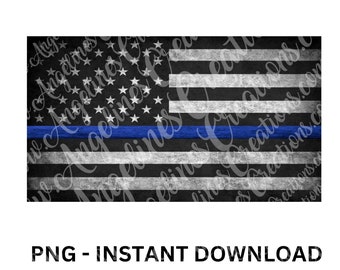 Thin Blue Line Flag PNG SVG Thin Blue Line Police First Responder ...
