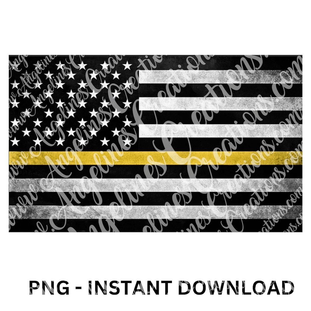 Dispatcher Flag, Thin Yellow Line, American Flag, Distressed, Instant ...