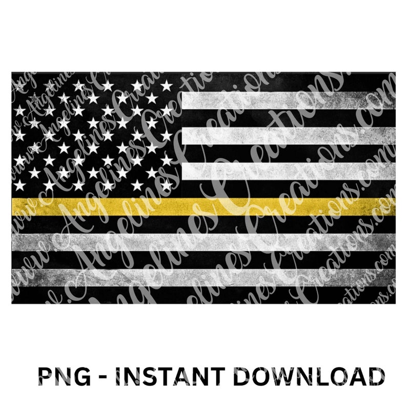 Dispatcher Flag, Thin Yellow Line, American Flag, Distressed, Instant ...