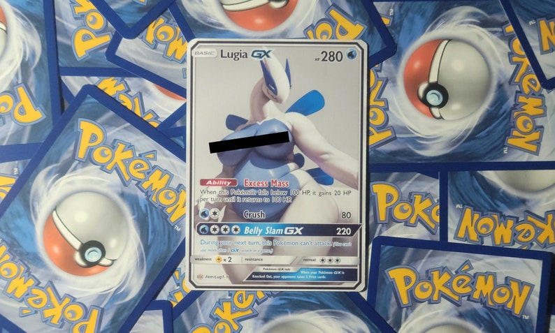 Lugia Female Custom Nsfw Adult Full Art Pokémon Card Etsy