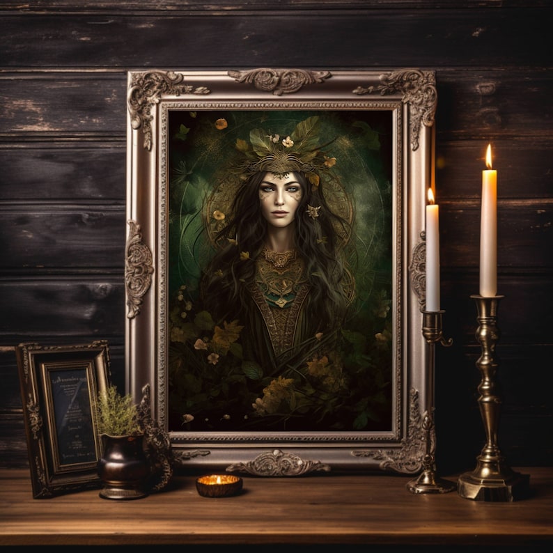 Goddess Danu Print, Celtic Mythology Art, Goddess Mythology Art, Sacred ...