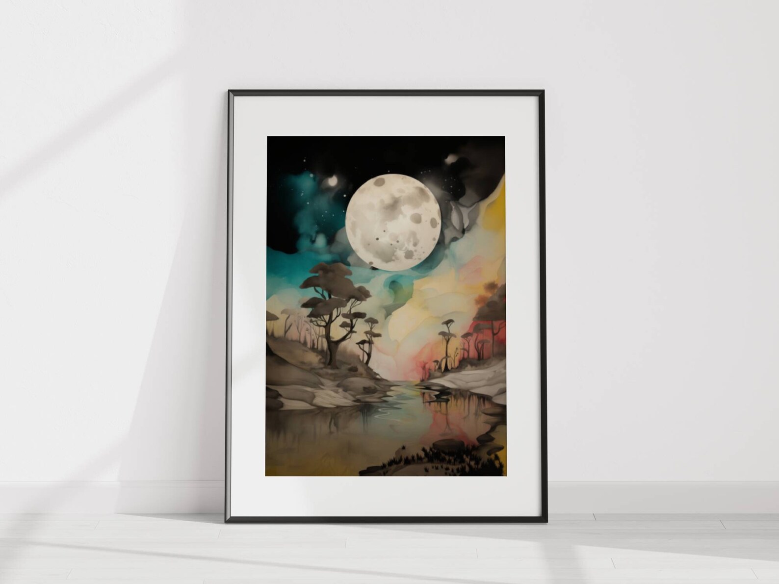 Worm Moon Digital Print, Celestial Lunar Art, Spiritual Wall Art, Full ...