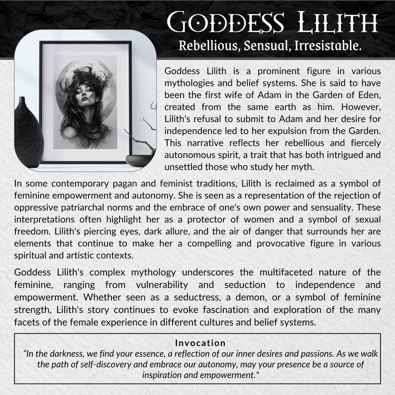Goddess Lilith Print, Mesopotamian Mythology Art, Sacred Space Art ...