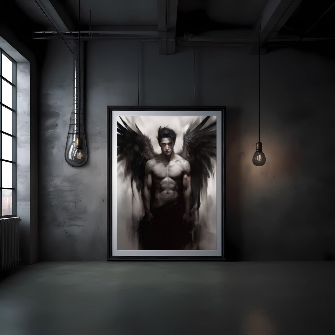Fallen Angel Digital Print, Mythology Art, Dark Angel Print, Religious ...