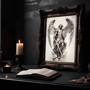 Archangel Michael Print, Angelic Wall Art, Christian Religious Art ...