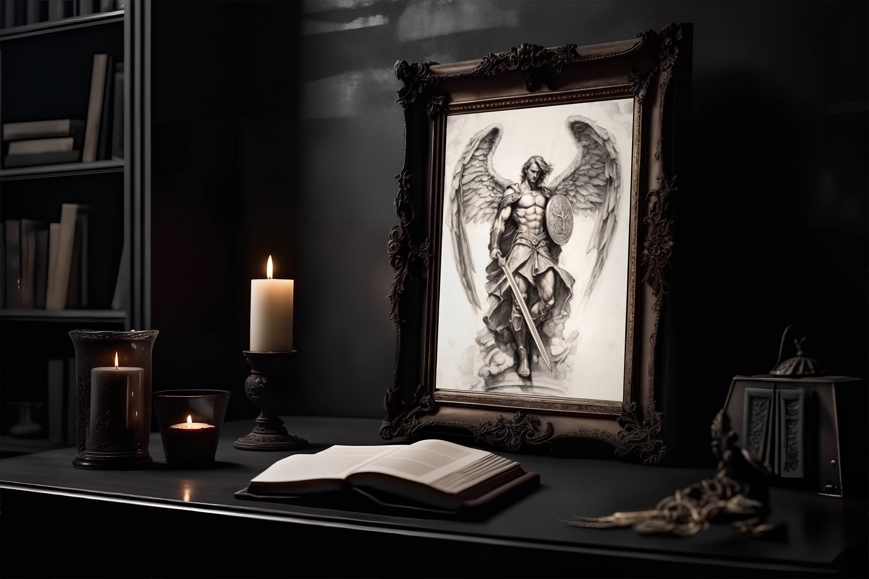 Archangel Michael Print, Angelic Wall Art, Christian Religious Art ...
