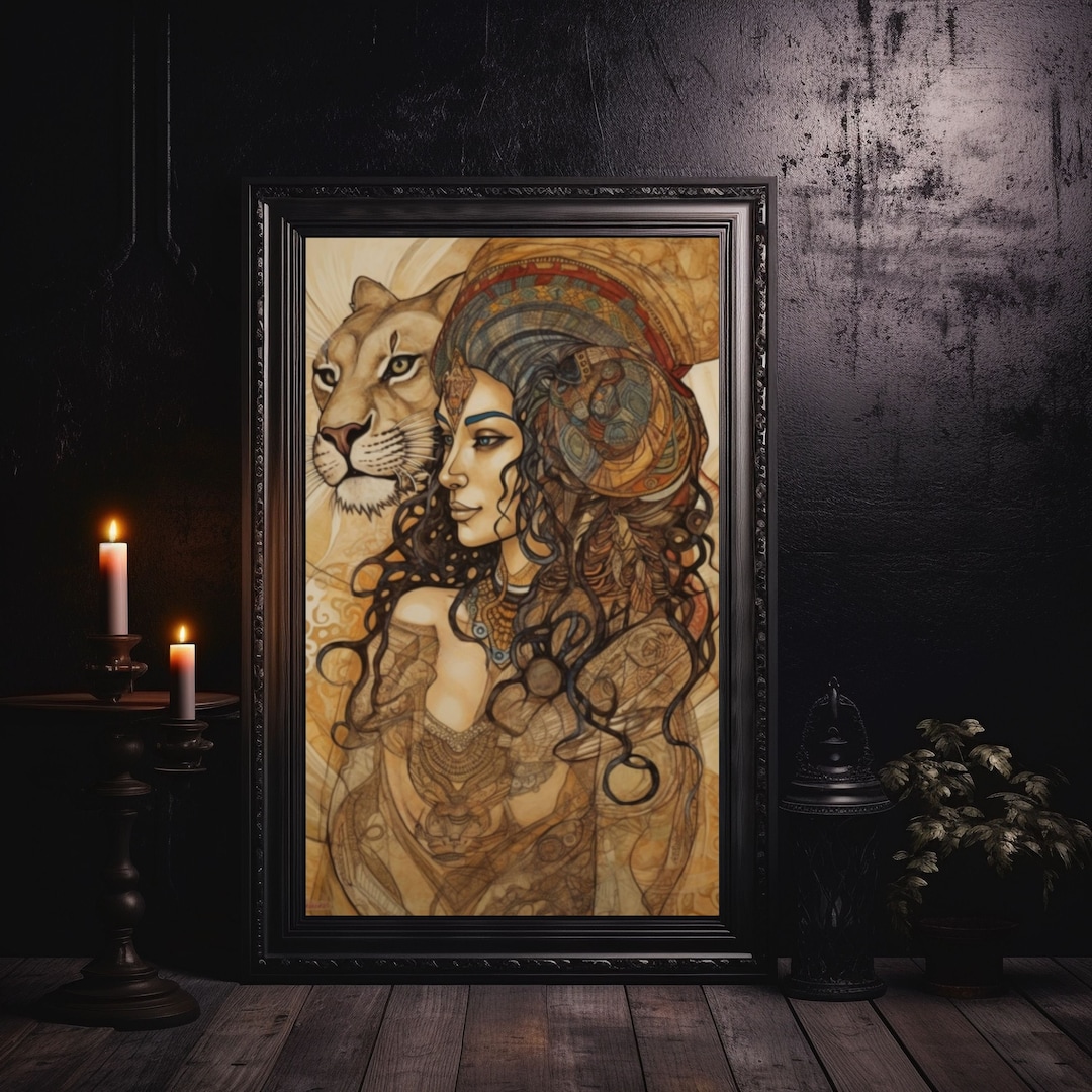 Goddess Sekhmet Print, Egypt Mythology Art, Goddess Mythology Art ...